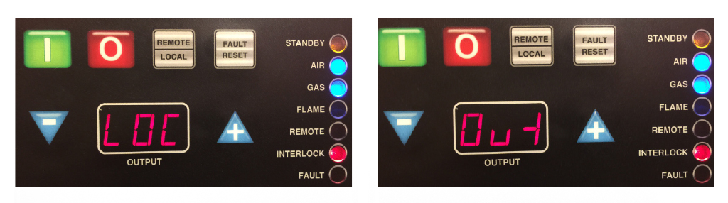 INTERLOCK light illuminates - Flame